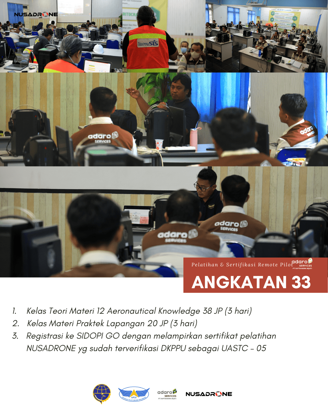 Pelatihan NusaDrone Angkatan 33 - Pusat Pelatihan Remote Pilot bersertifikat (RPC)
